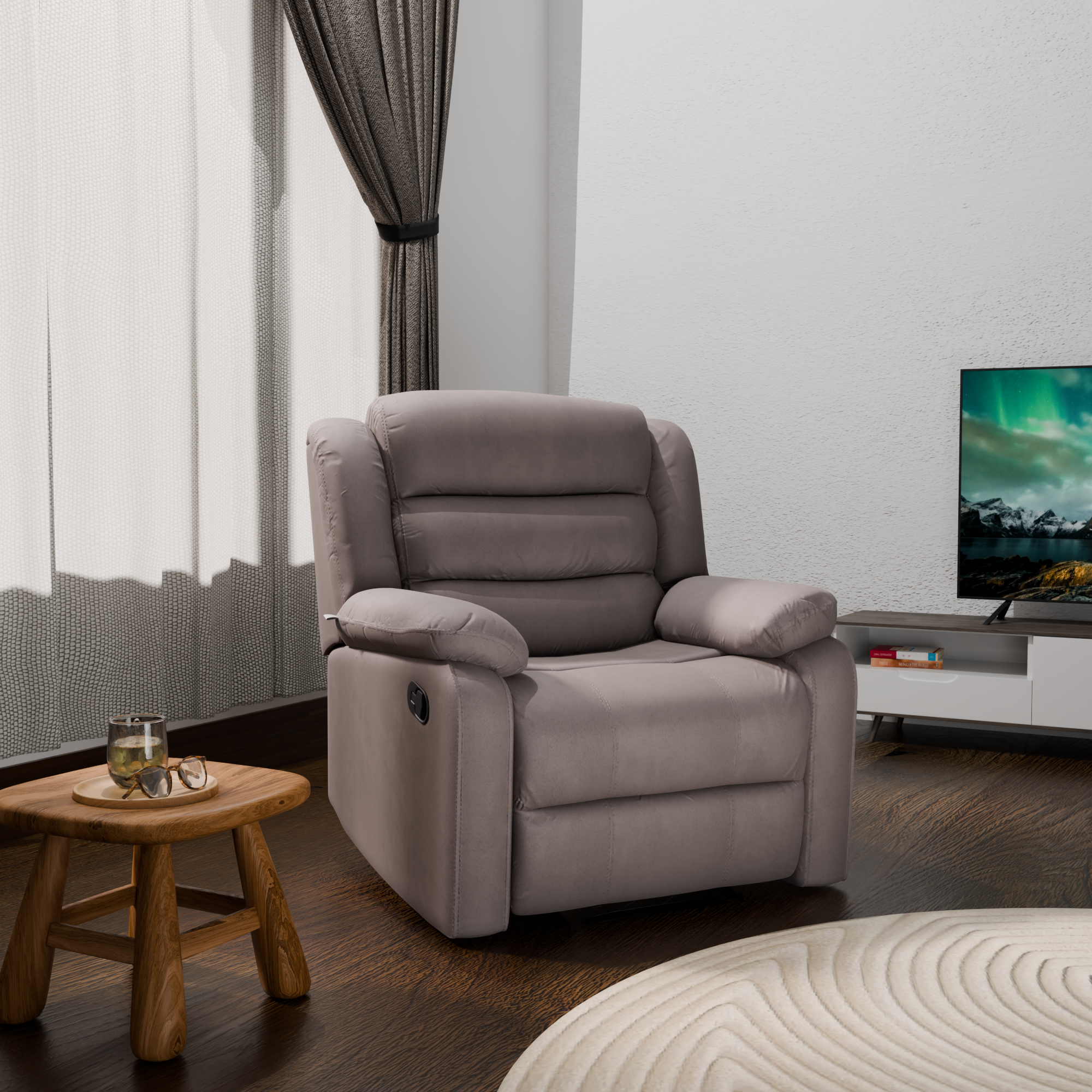 DA URBAN® PARADISE PUFFY VELVET RECLINER CHAIR BROWN (GREY) – Da Urban ...